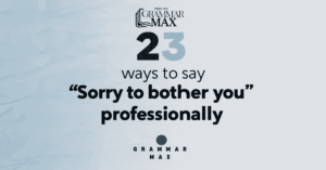 23 Ways to Say Sorry to Bother You Professionally - Grammar Max